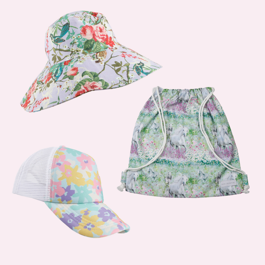 Girls Long Sleeve Swimsuit - White Floral - Day Dream – Olga Valentine Swimwear