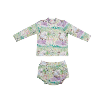 Baby Girls Long Sleeve Rashie Swim Set with Nappy – Olga Valentine Swimwear