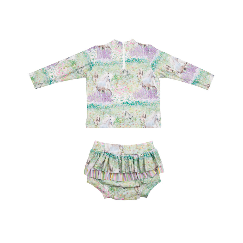 Baby Girls Long Sleeve Rashie Swim Set with Nappy – Olga Valentine Swimwear