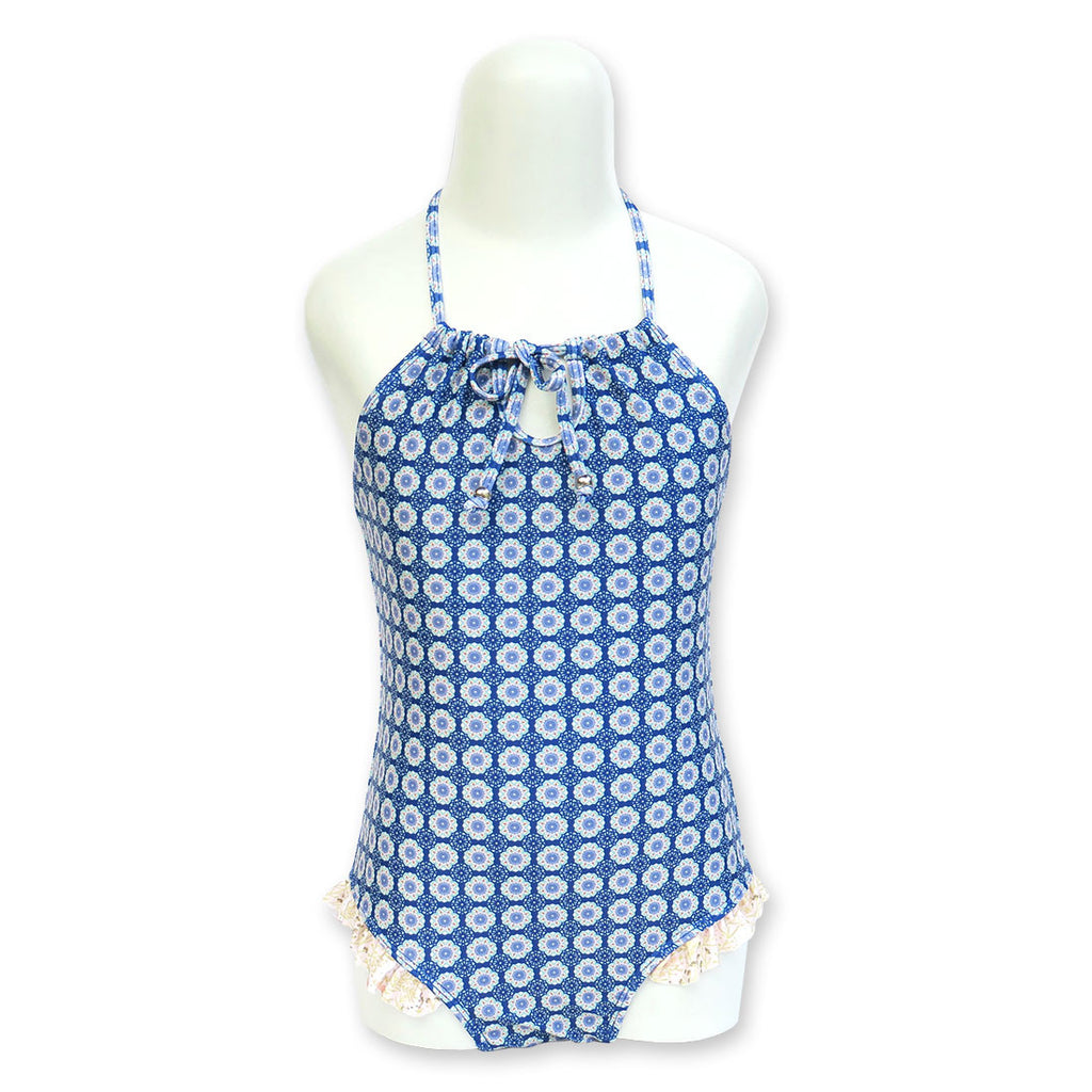 Lotus Blue Full Piece – Olga Valentine Swimwear
